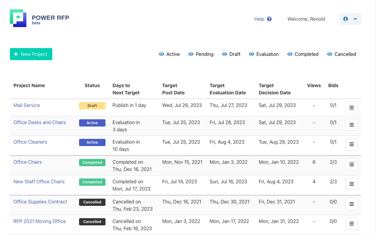 PowerRFP’s interface has been updated! - PowerRFP